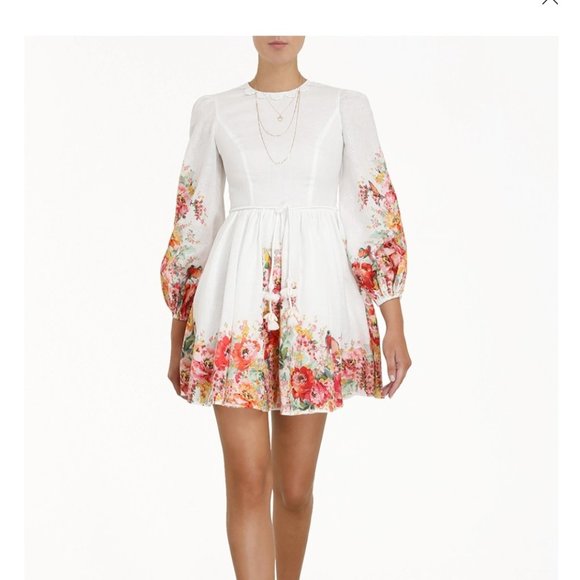 Zimmermann | Dresses | Zimmermann Mae Mini Dress Ivory Floral | Poshmark